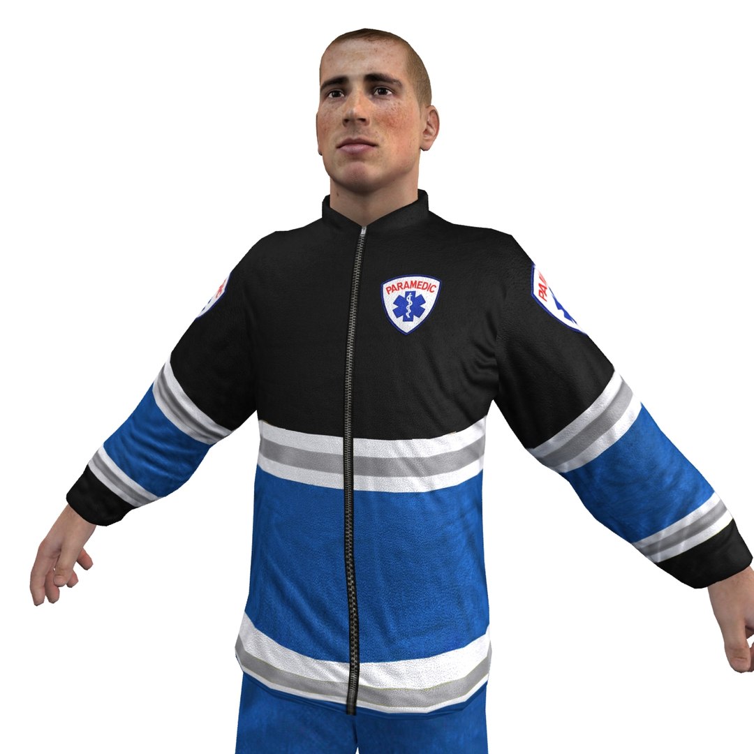 paramedic emergency character 3d model