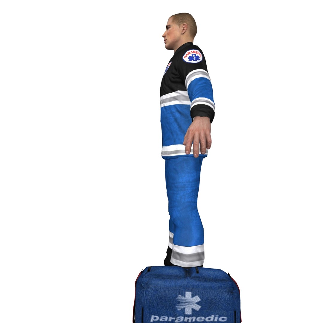 paramedic emergency character 3d model