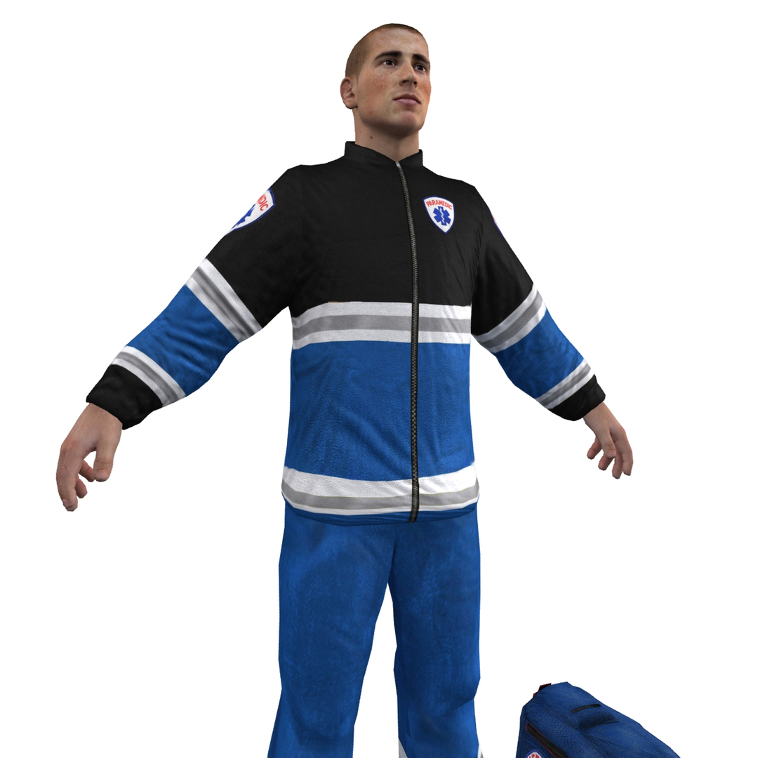 paramedic emergency character 3d model