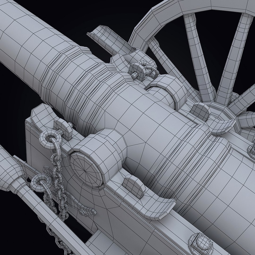 field cannon 3d model