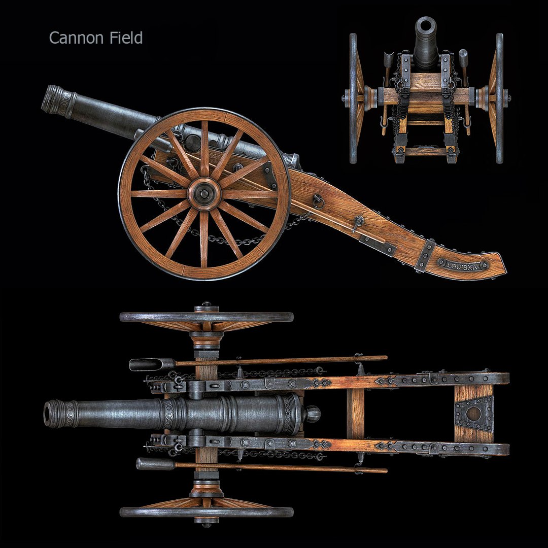 field cannon 3d model