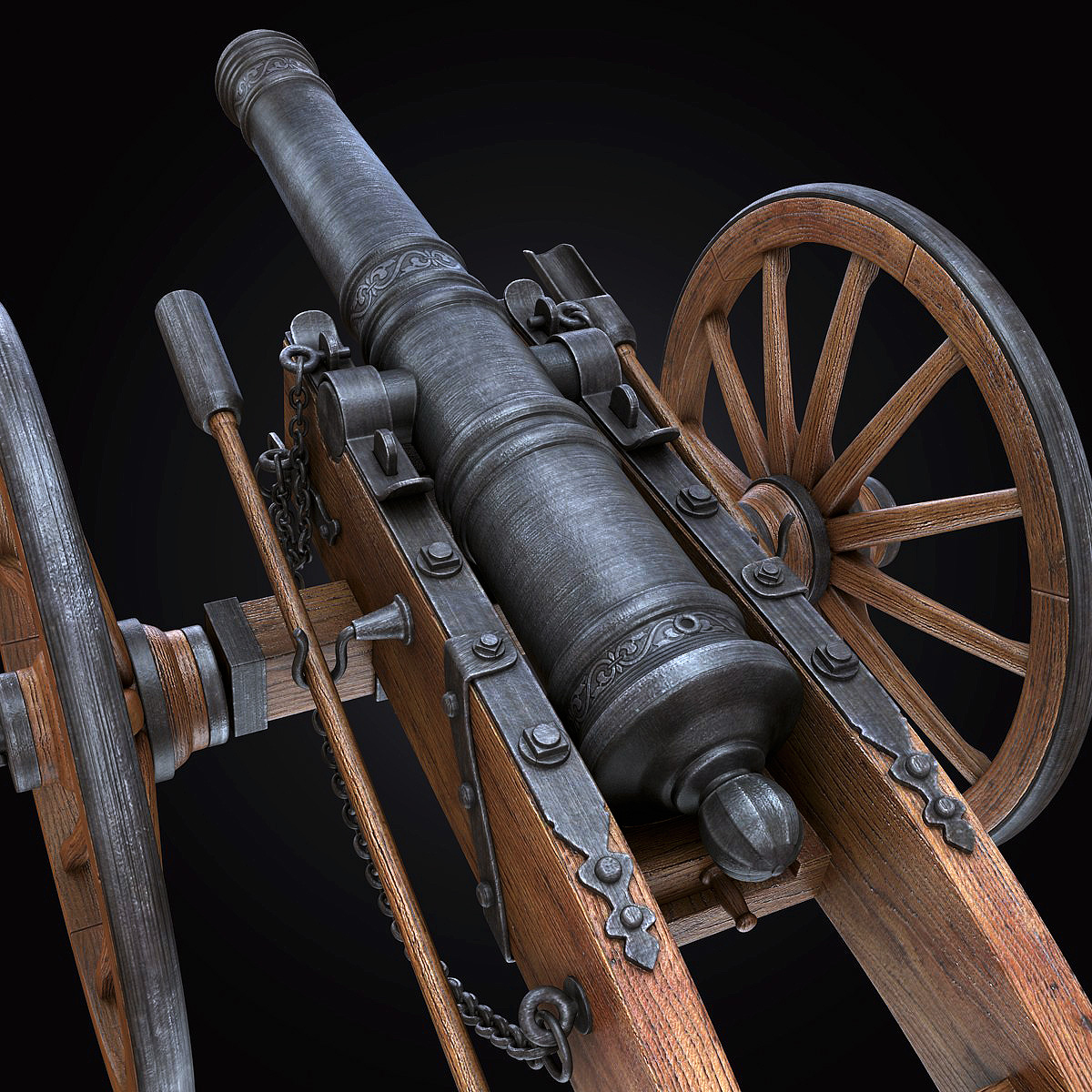 field cannon 3d model