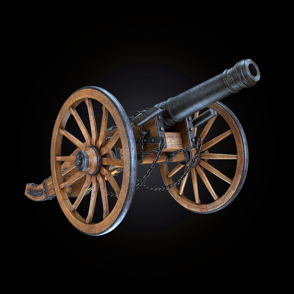 field cannon 3d model
