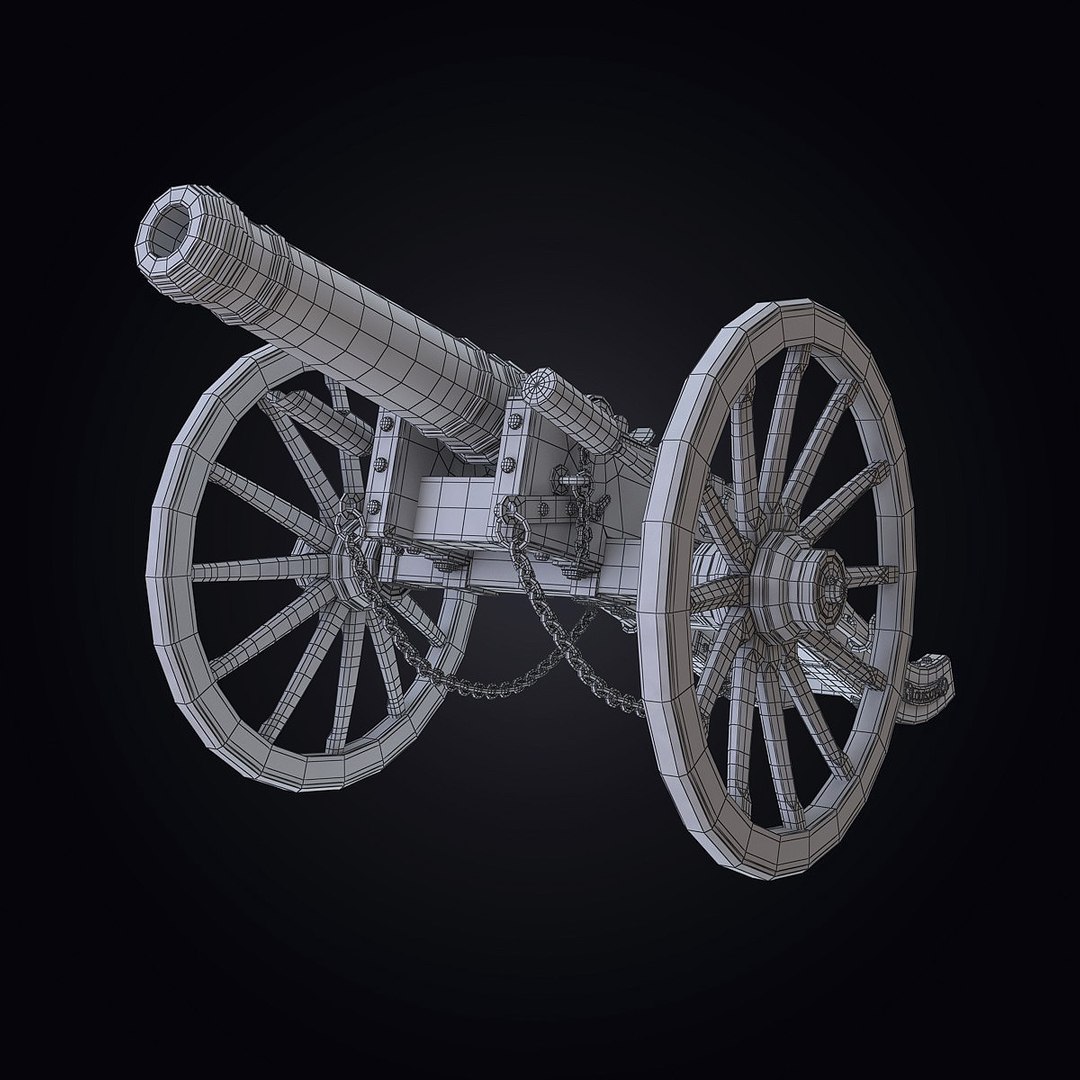 field cannon 3d model
