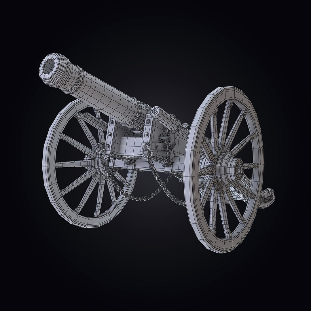 field cannon 3d model
