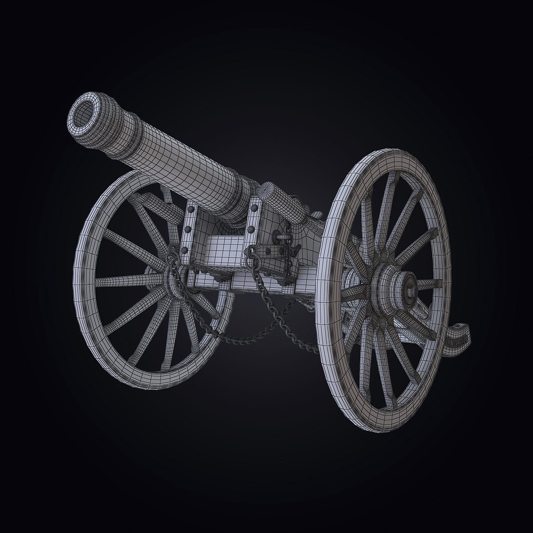 field cannon 3d model