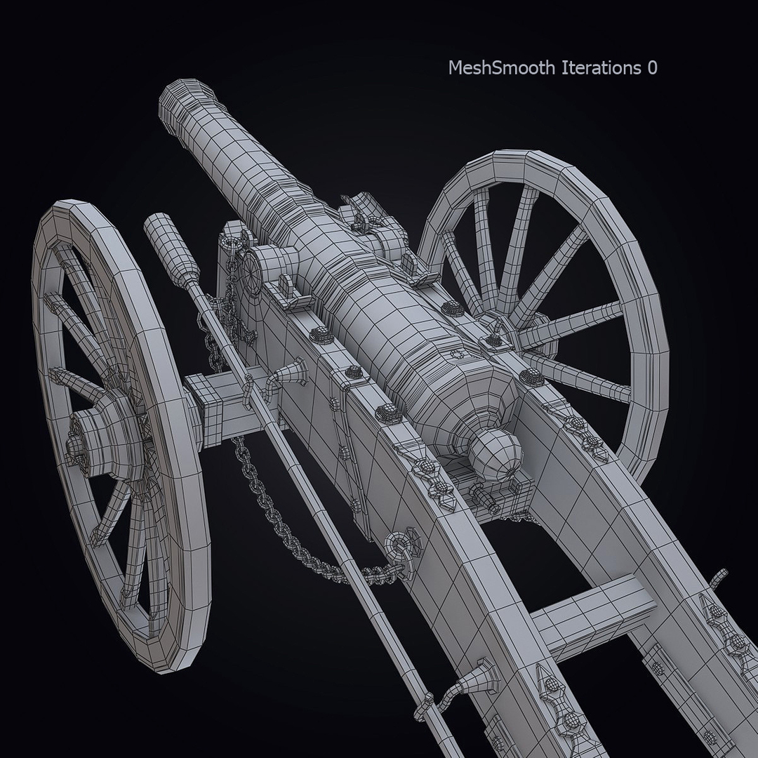 field cannon 3d model