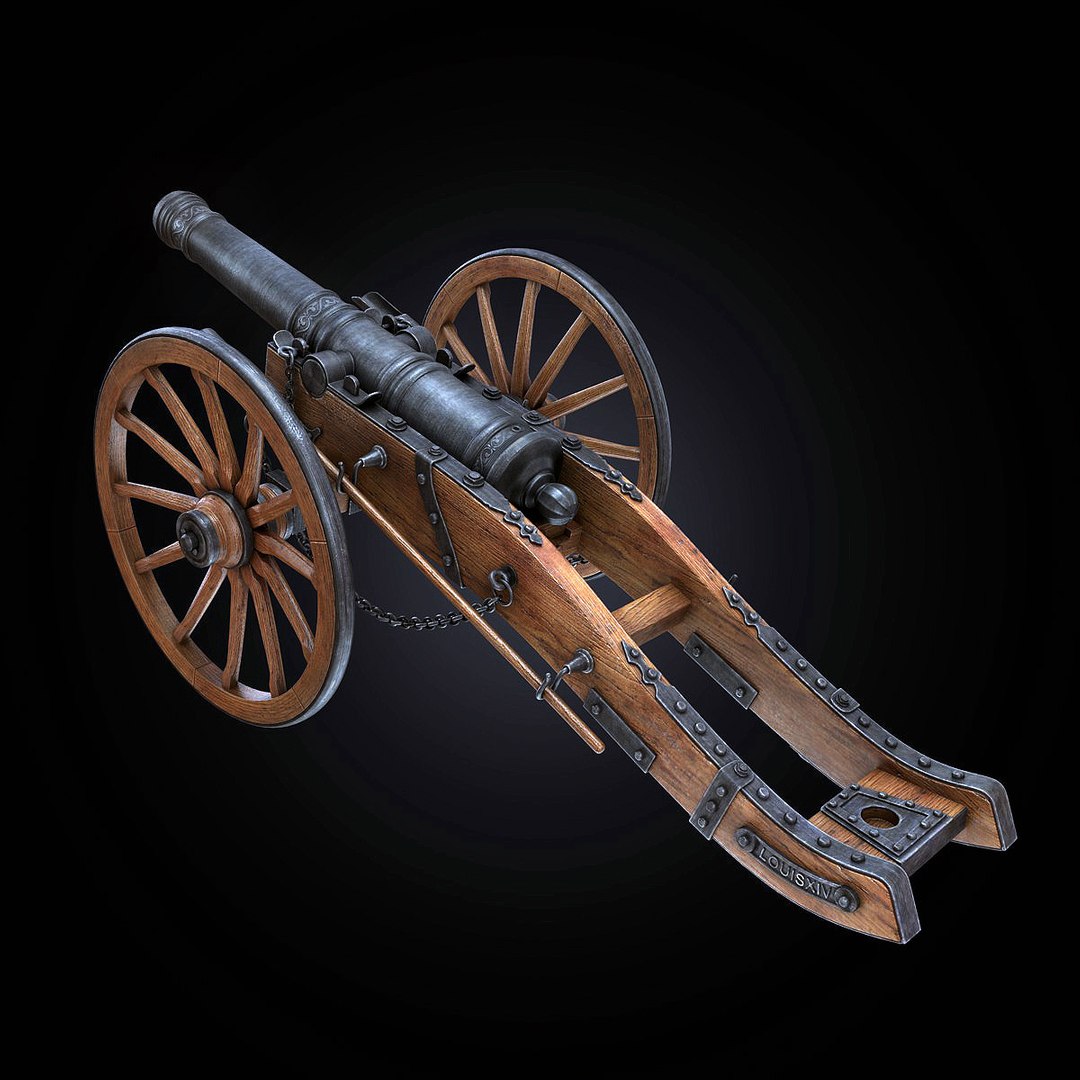 field cannon 3d model