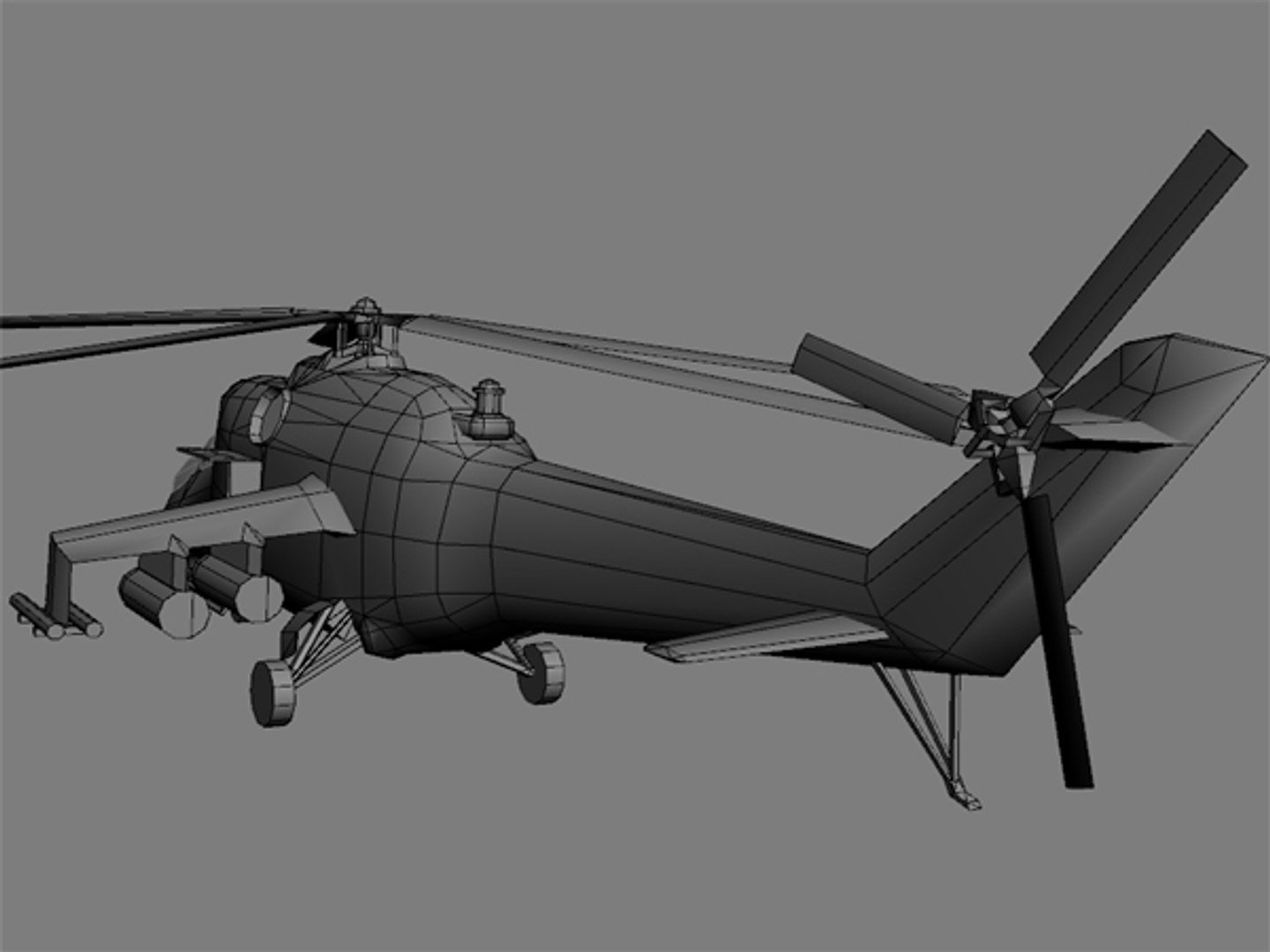 Mi 24 Hind Helicopter 3d Model