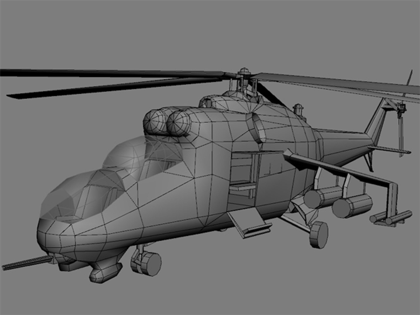 Mi 24 Hind Helicopter 3d Model
