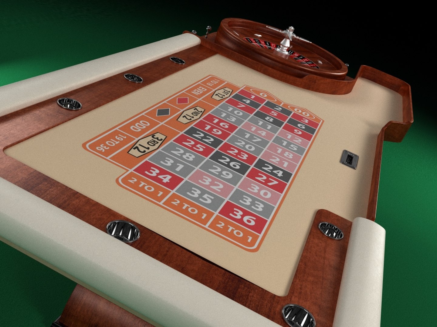 3D Model Roulette Table - TurboSquid 1322393