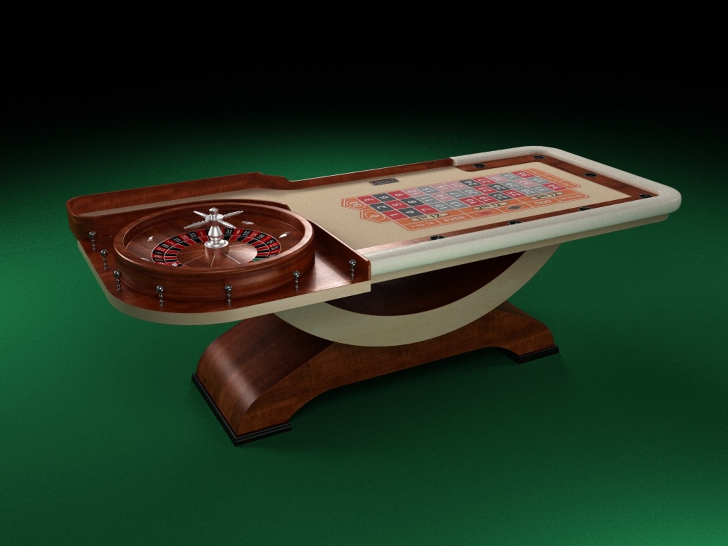 3D Model Roulette Table - TurboSquid 1322393