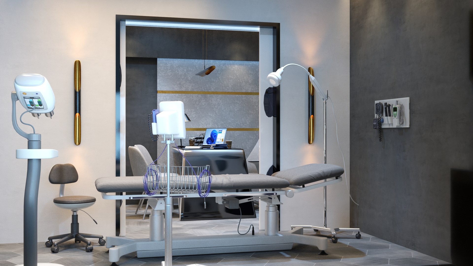 Exam Room Gray 3D Model - TurboSquid 2119645