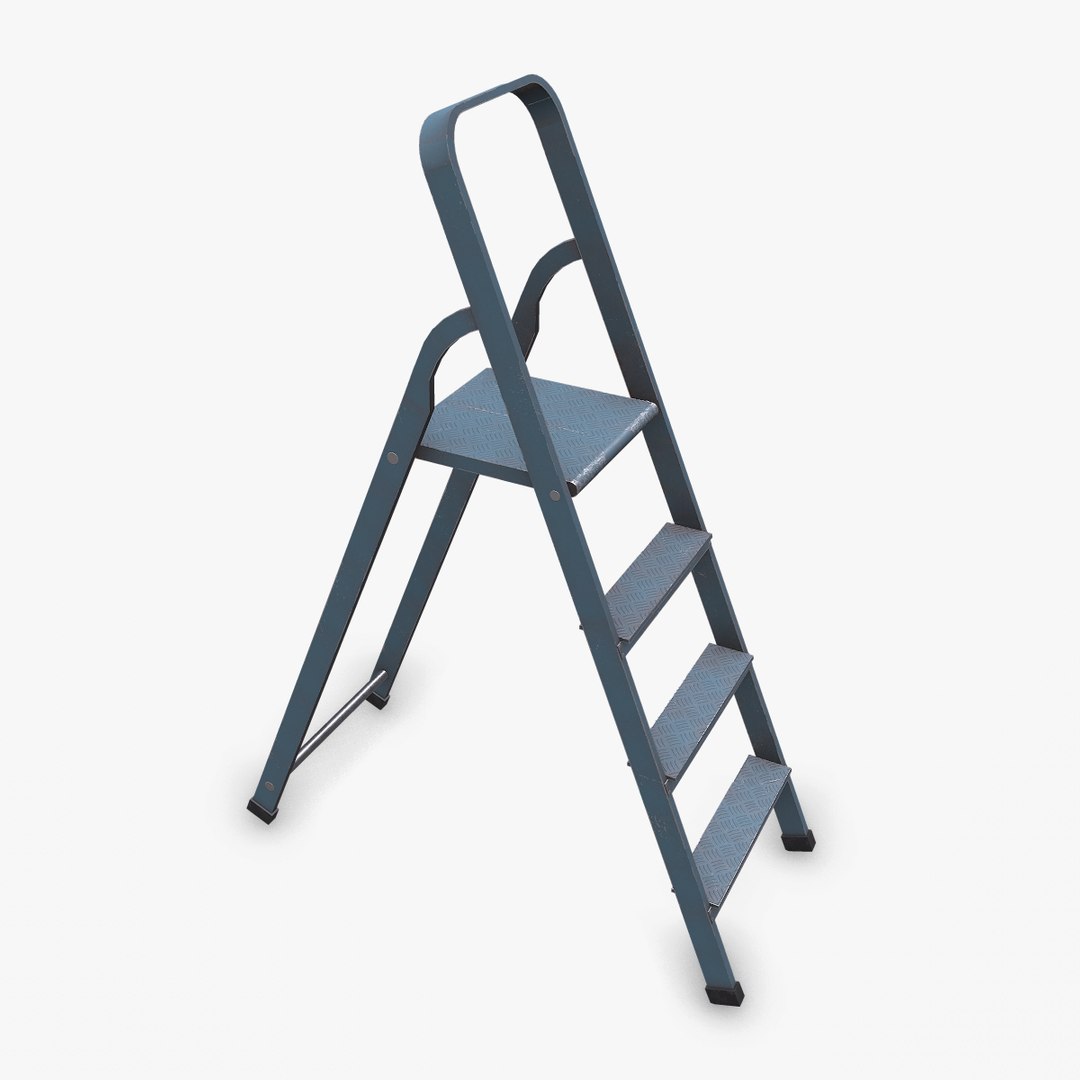 3D Model Old Metal Setp Ladder Low-poly PBR - TurboSquid 2371403
