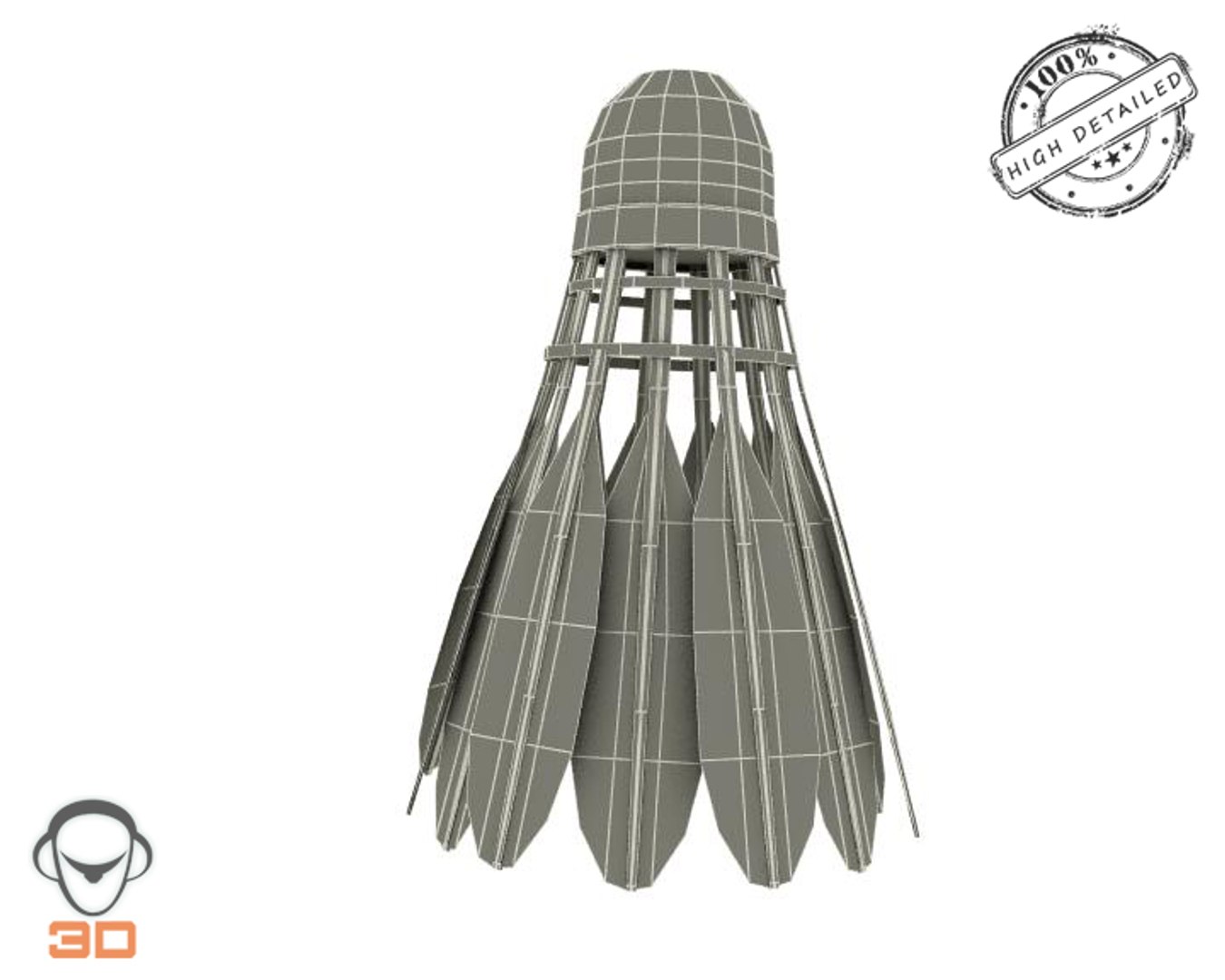 3d 3ds shuttlecock modeled