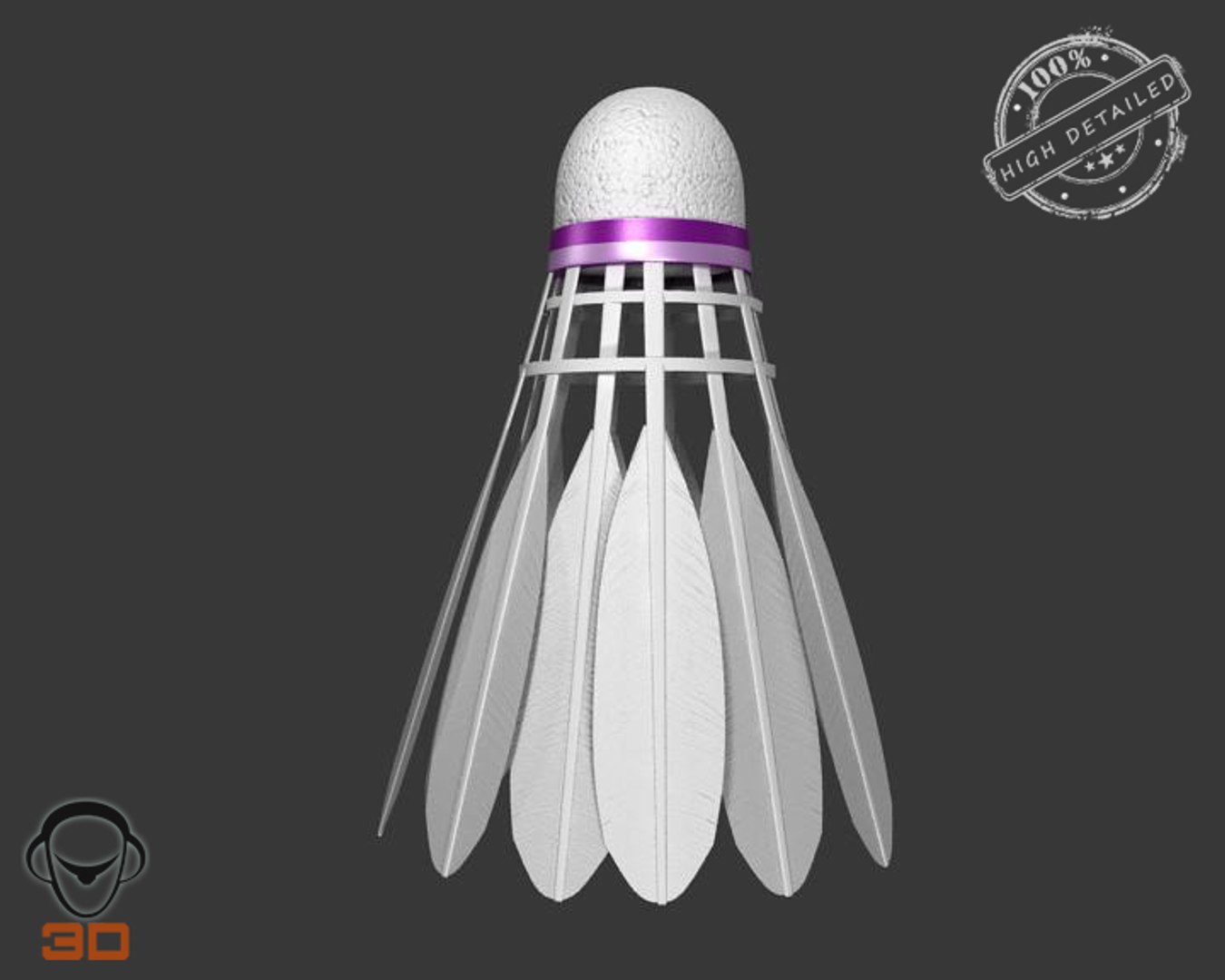 3d 3ds shuttlecock modeled