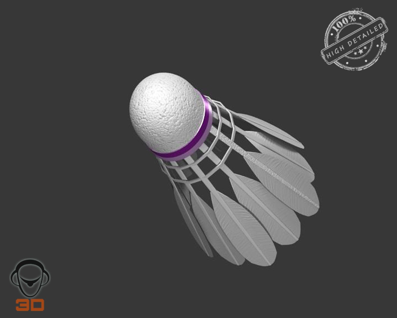 3d 3ds shuttlecock modeled
