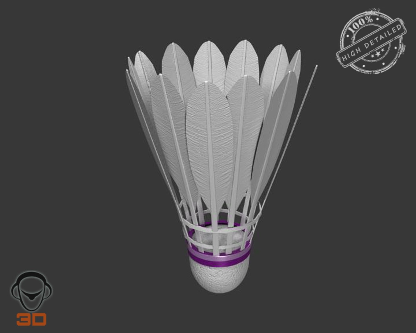3d 3ds shuttlecock modeled