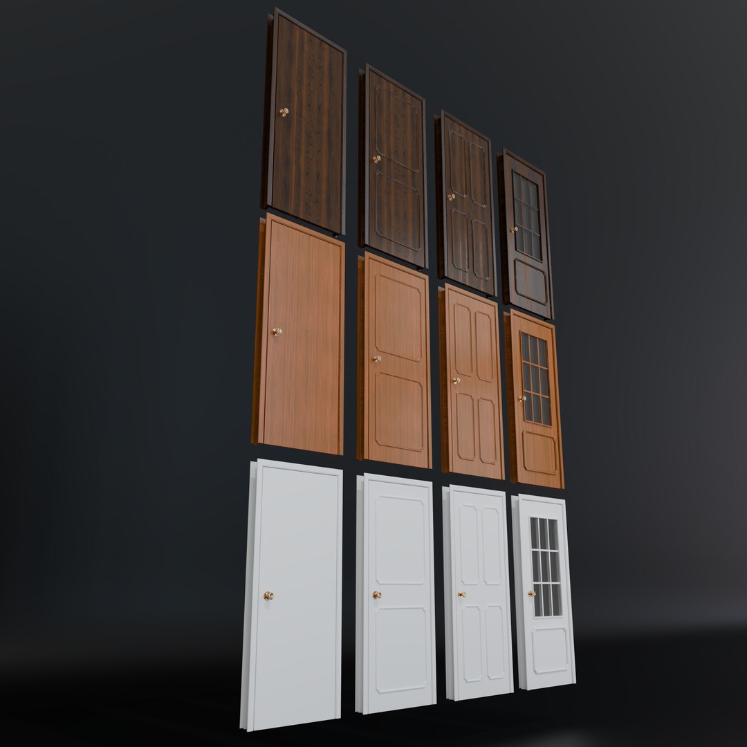 3D Model Realistic Wooden Door Collection - TurboSquid 2315980