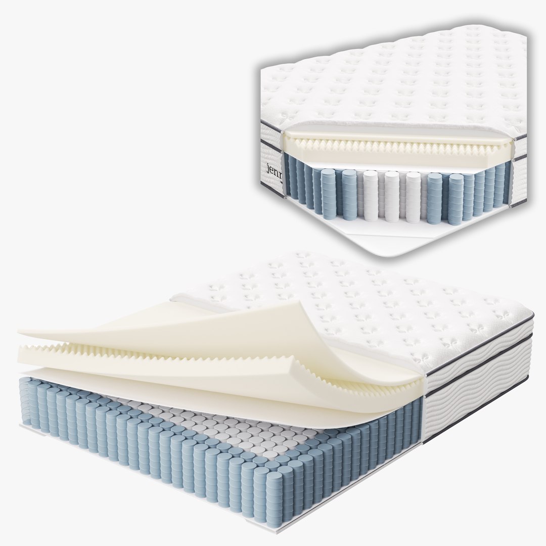 3D 14-Inch Hybrid Mattress With Foam And Pocket Spring Layers Structure ...