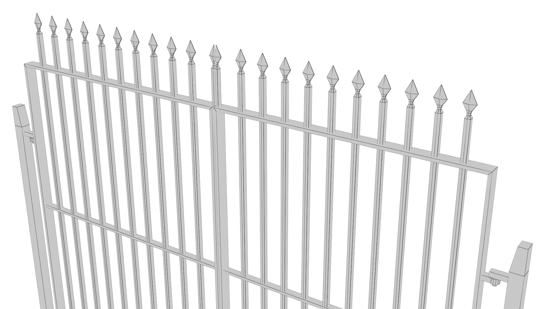3D Wrought Iron Gate Building - TurboSquid 1523952