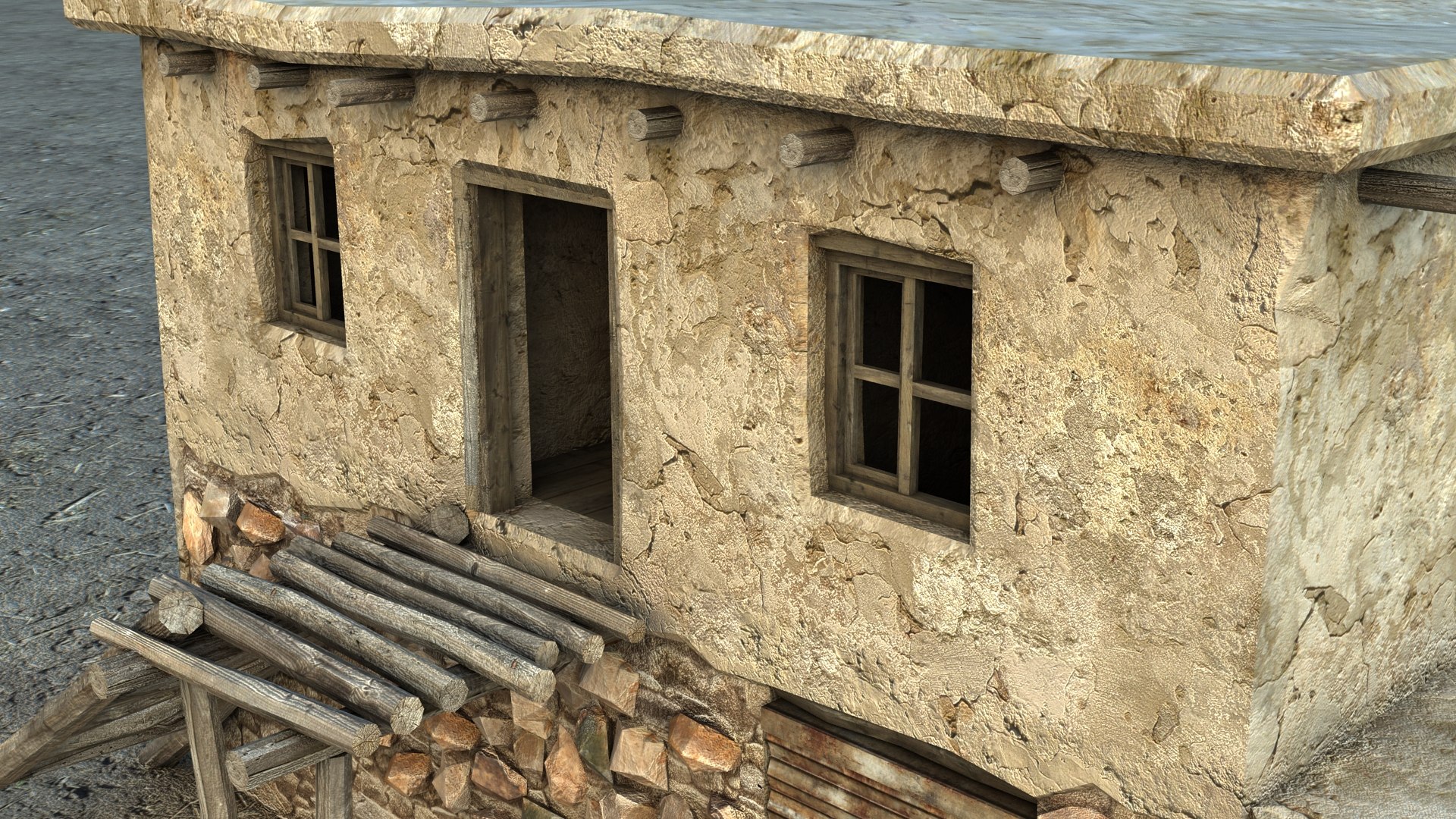 3D Model Mud House - TurboSquid 1537374