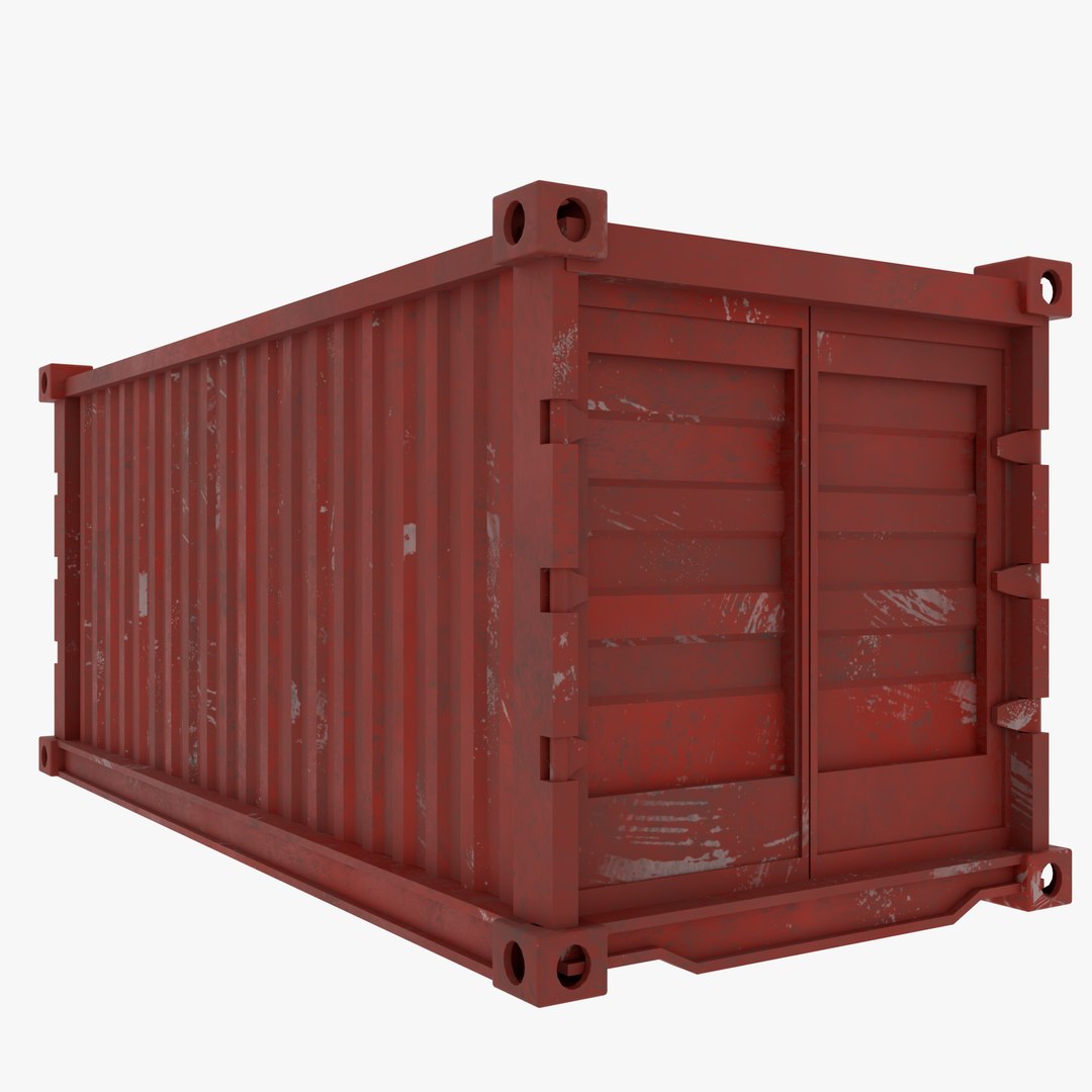 3D Cargo Container Red PBR Textures - TurboSquid 2309257