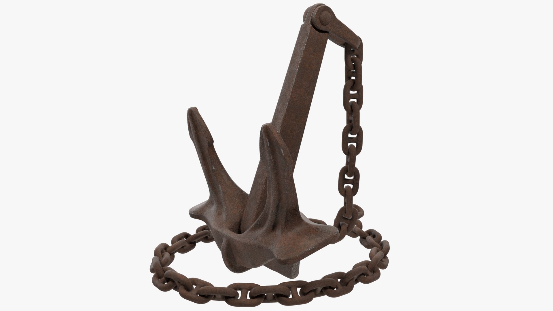 Anchor With Chain Segment V2 3D Model - TurboSquid 2061584