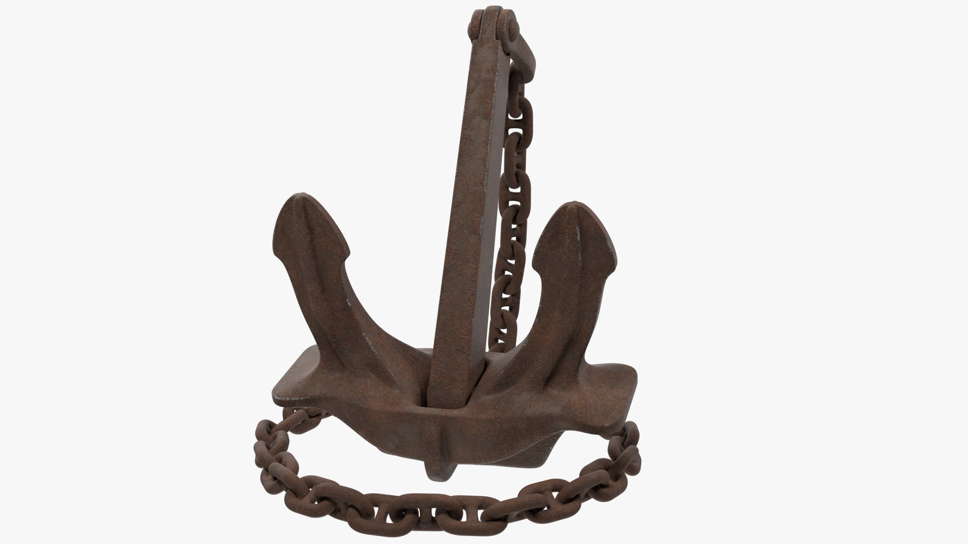 Anchor With Chain Segment V2 3D Model - TurboSquid 2061584