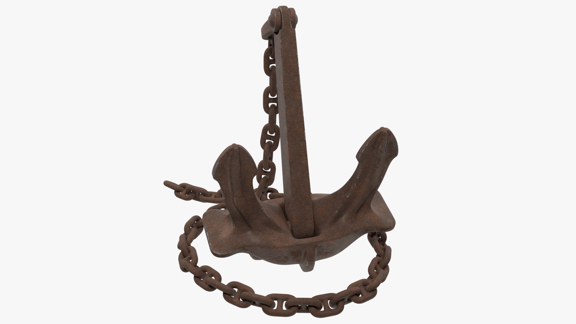 Anchor With Chain Segment V2 3D Model - TurboSquid 2061584