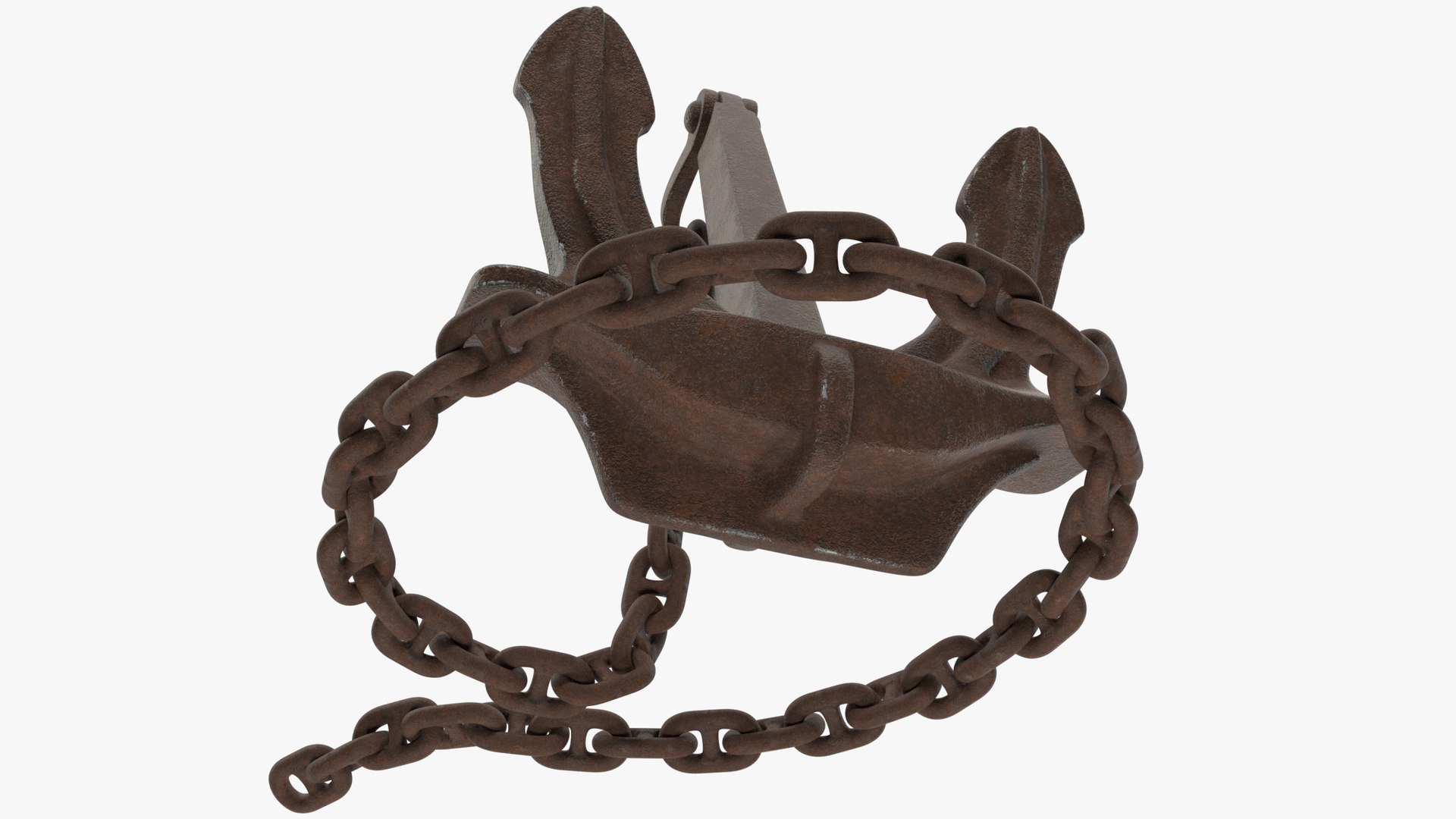 Anchor With Chain Segment V2 3D Model - TurboSquid 2061584