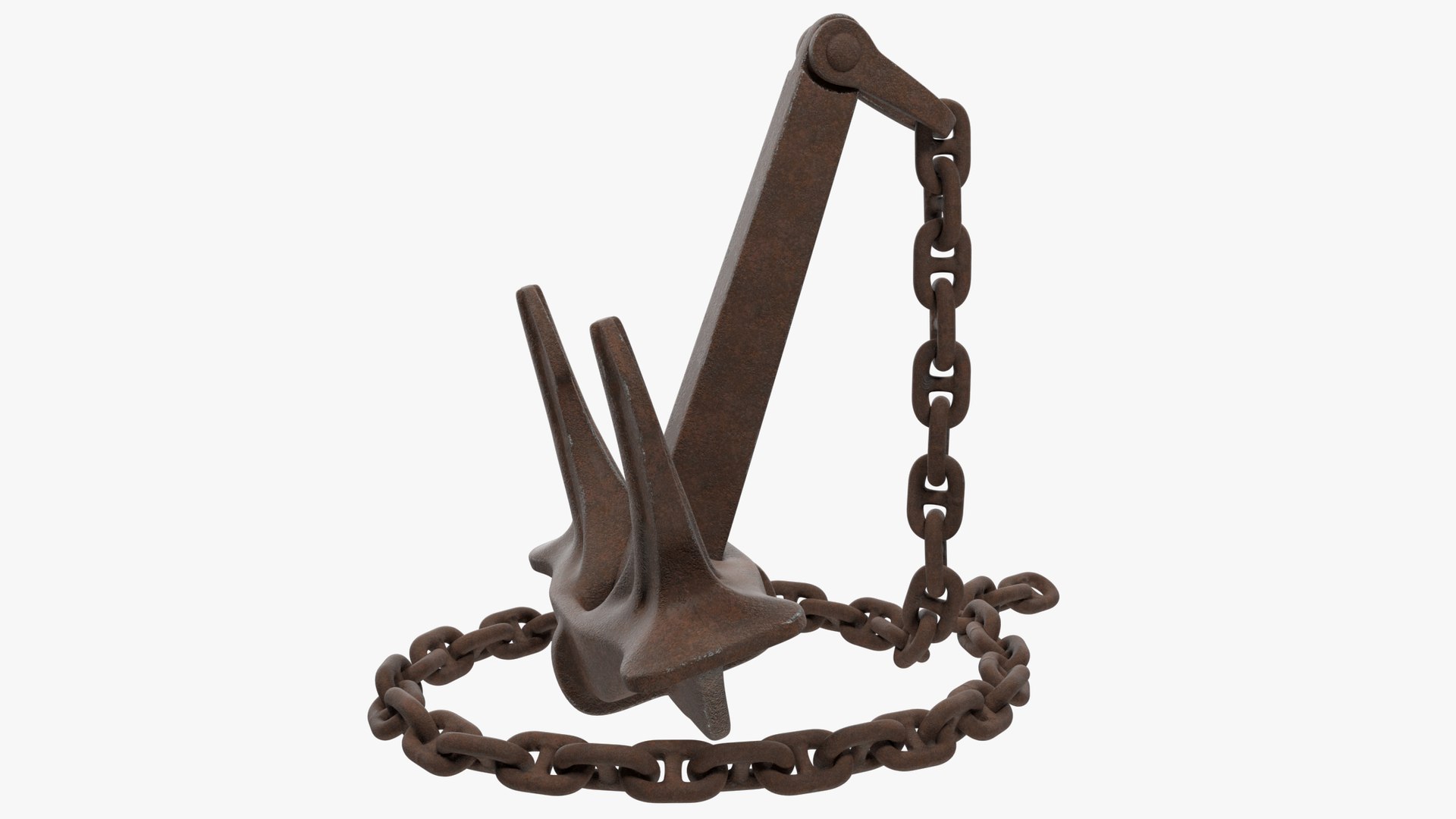 Anchor With Chain Segment V2 3D Model - TurboSquid 2061584