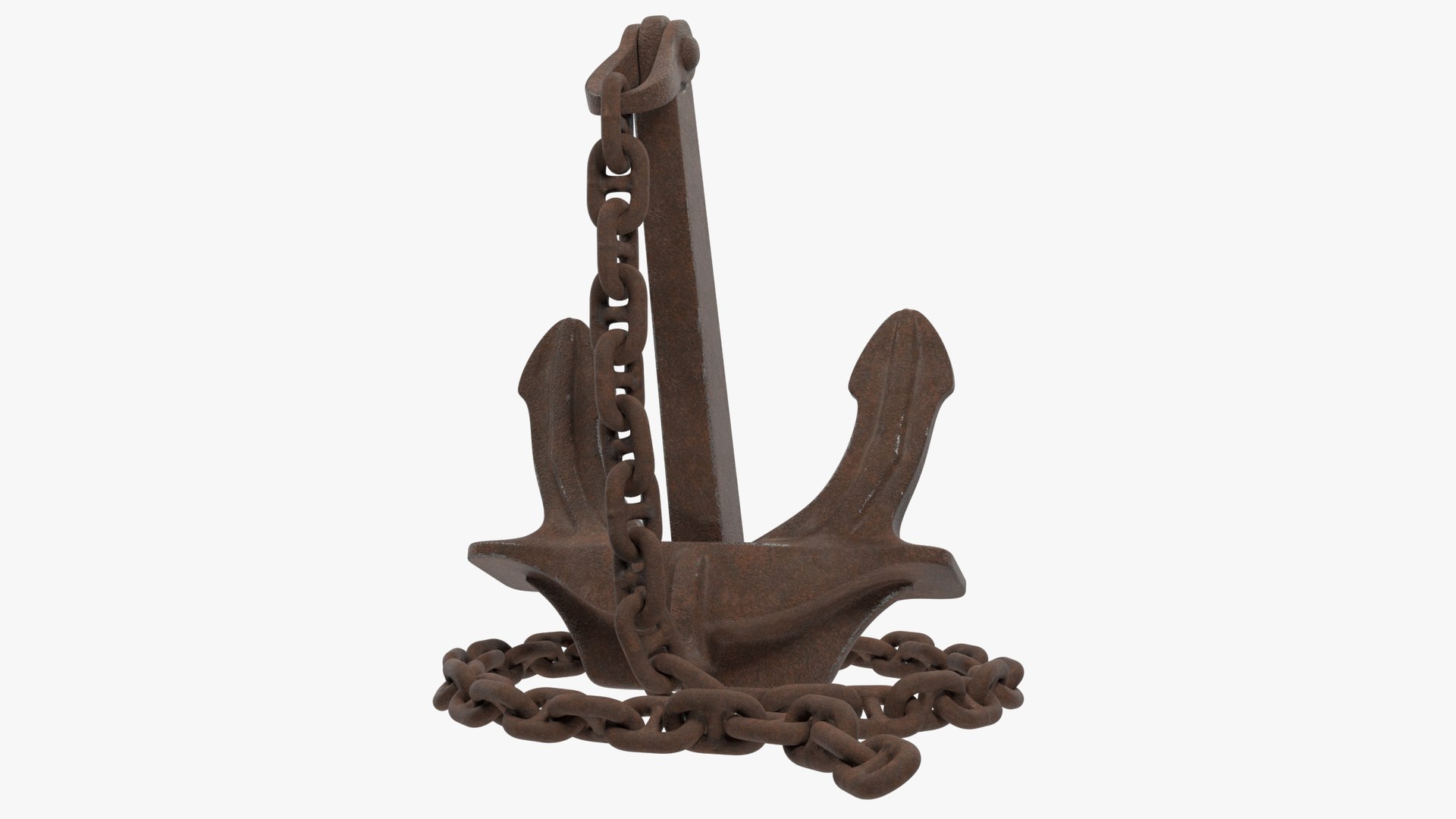 Anchor With Chain Segment V2 3D Model - TurboSquid 2061584
