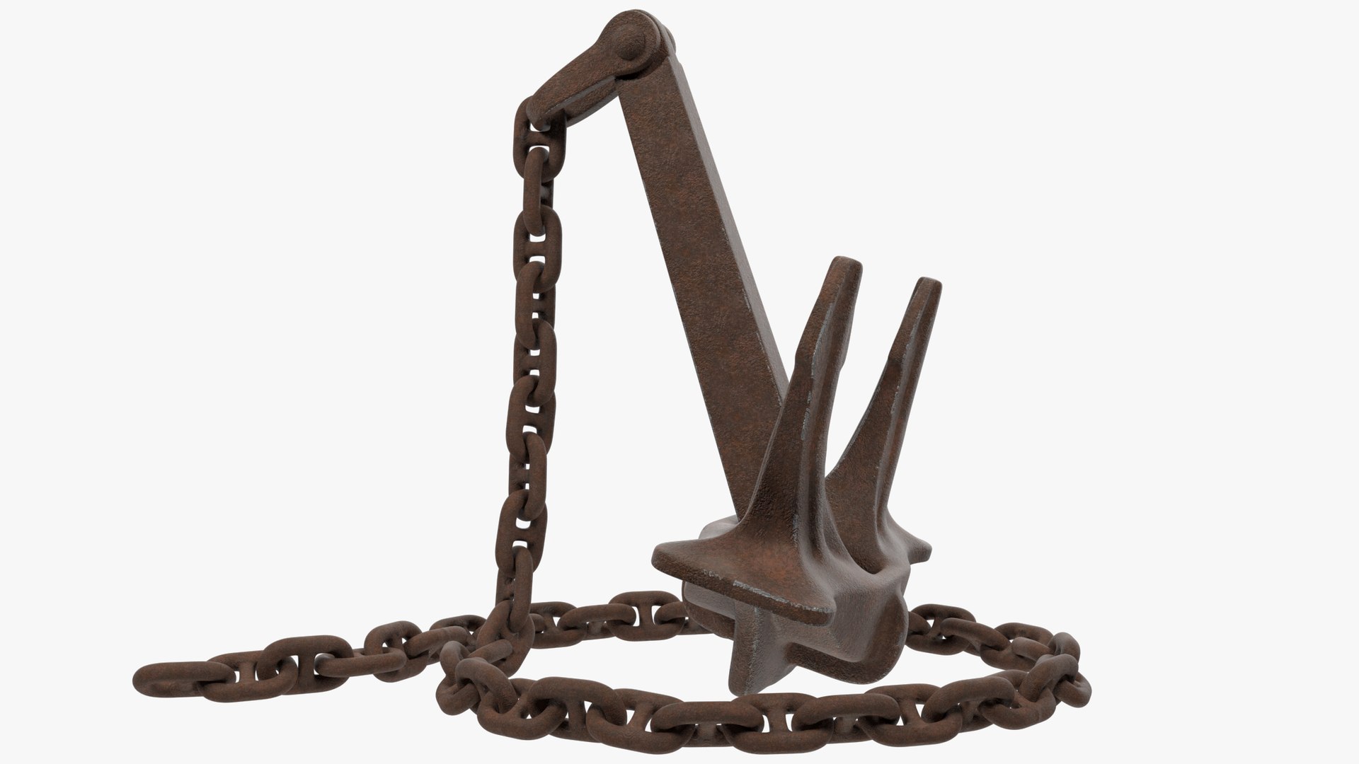 Anchor With Chain Segment V2 3D Model - TurboSquid 2061584