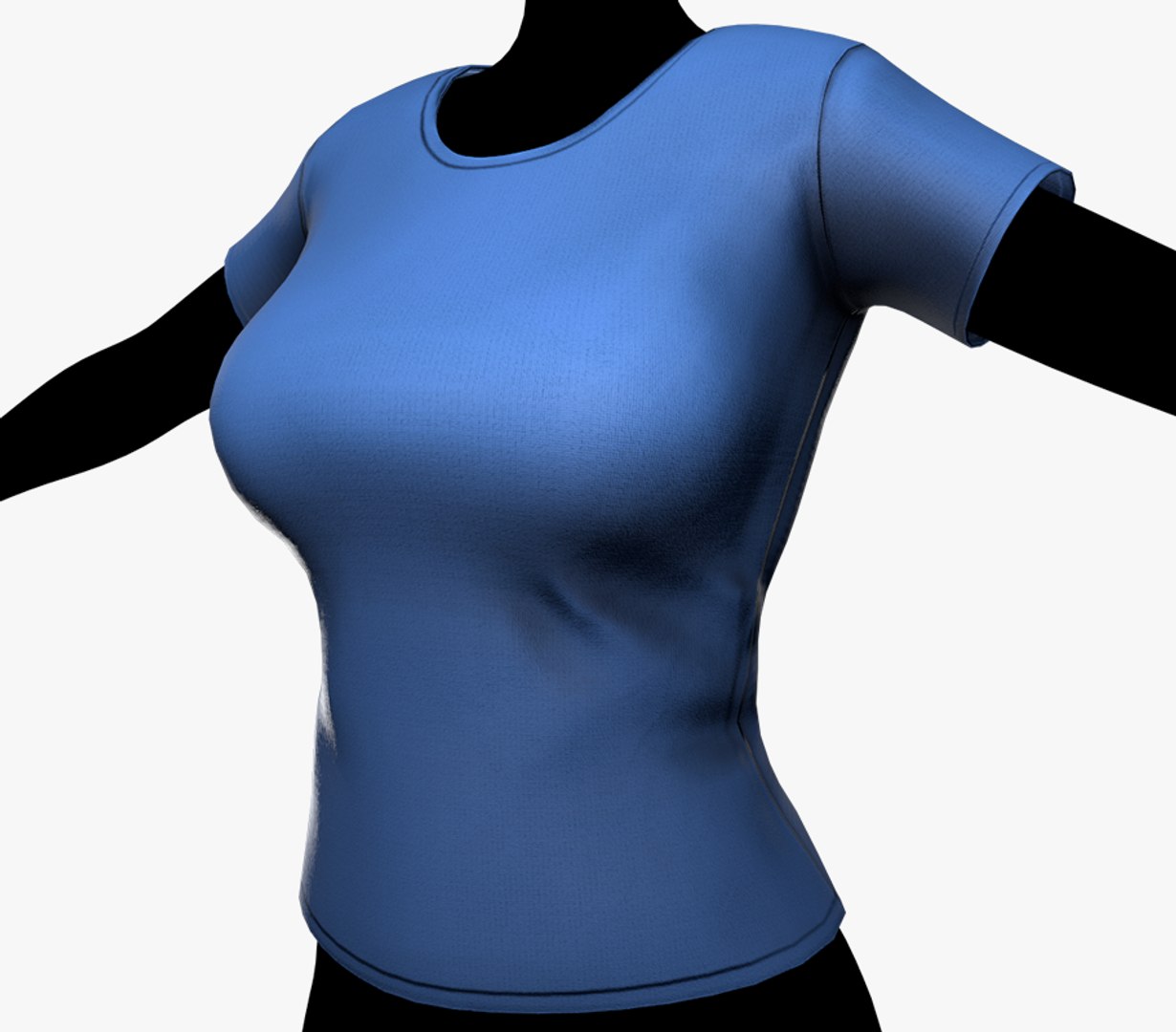 3D Female Blue T-Shirt Style 4 - TurboSquid 1927239