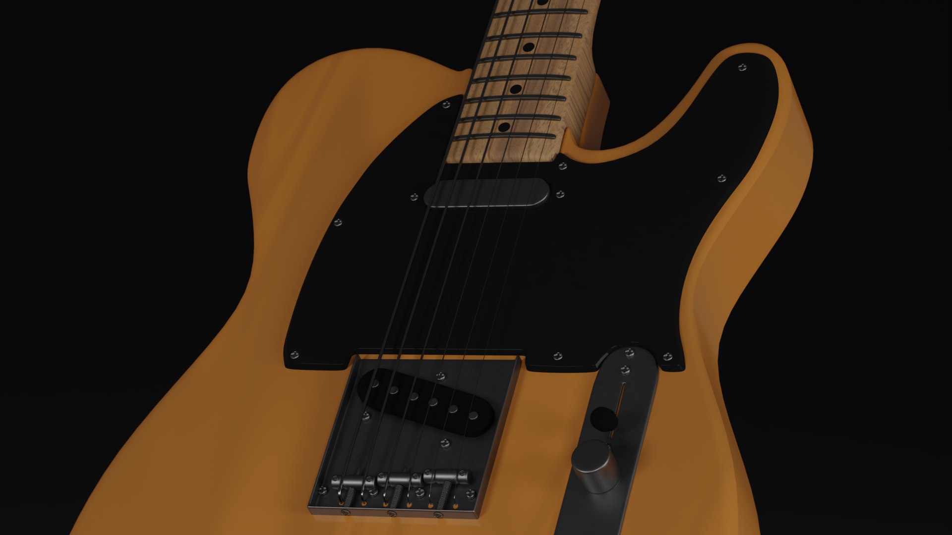 Guitar Vintage Telecaster Butterscotch 3D Model - TurboSquid 1970198