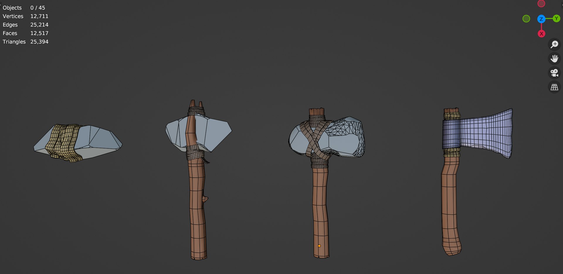Crafted Axe Collection 3D Model - TurboSquid 2037784