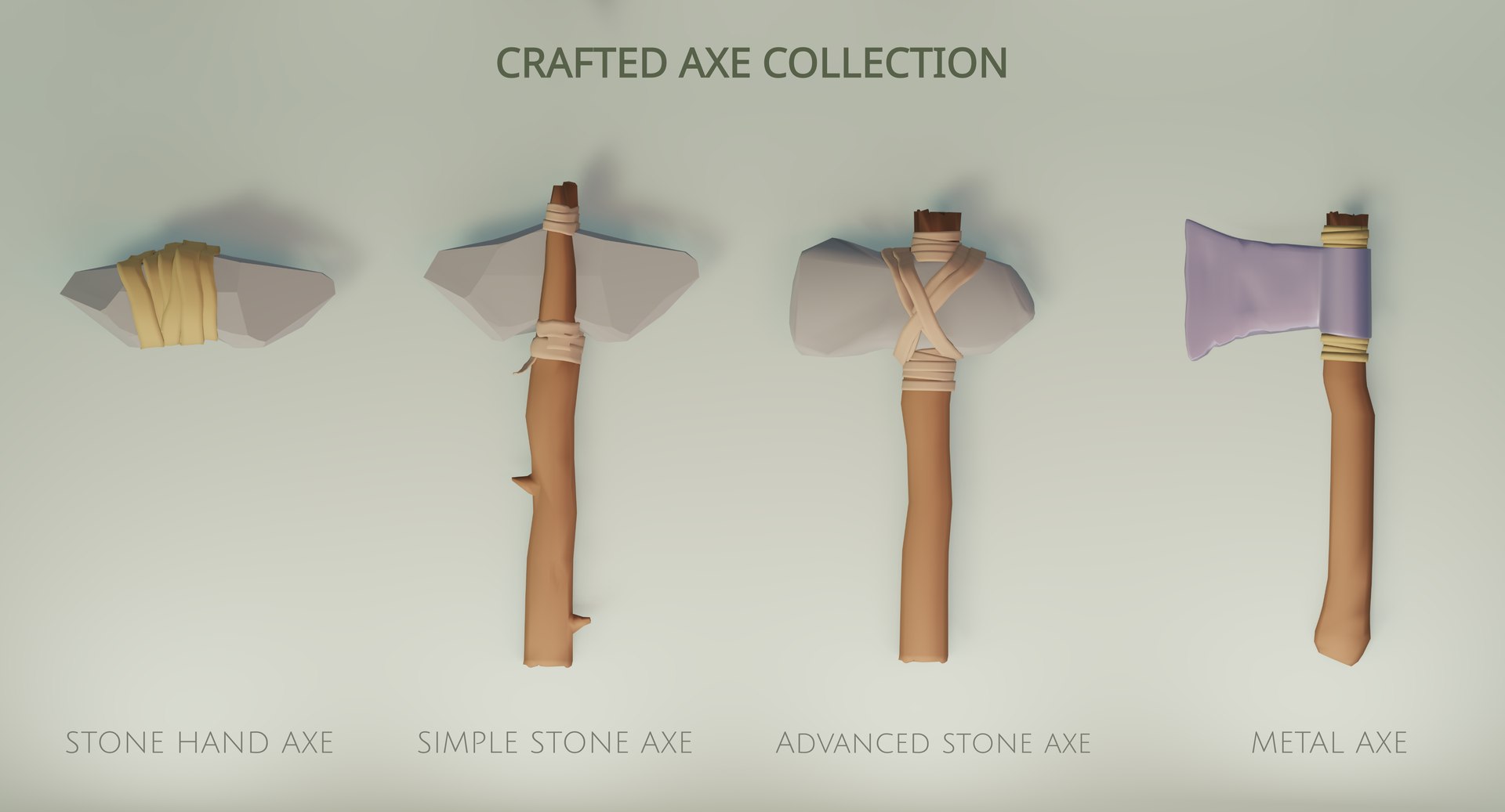 Crafted Axe Collection 3D Model - TurboSquid 2037784