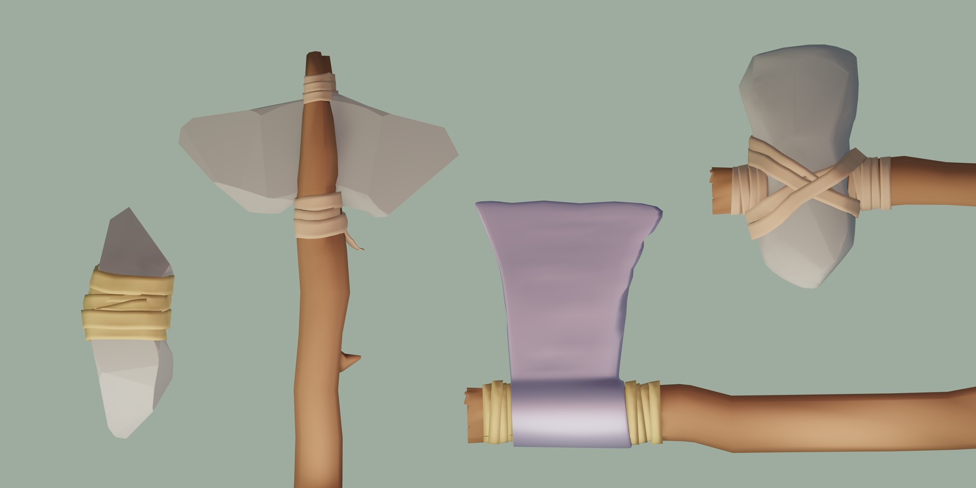 Crafted Axe Collection 3D Model - TurboSquid 2037784