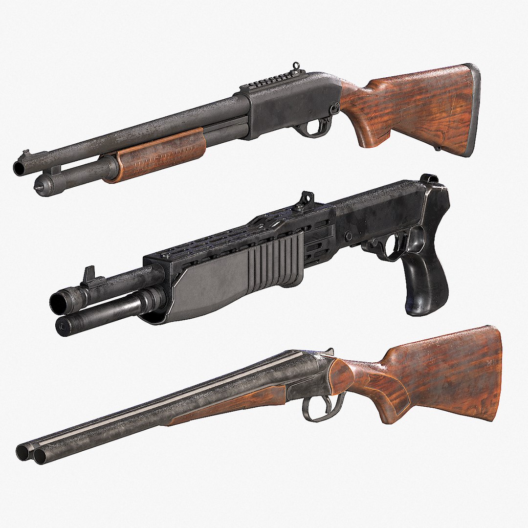 SHOTGUN PACK LOW-POLY PBR Low-poly 3D Model - TurboSquid 1803527