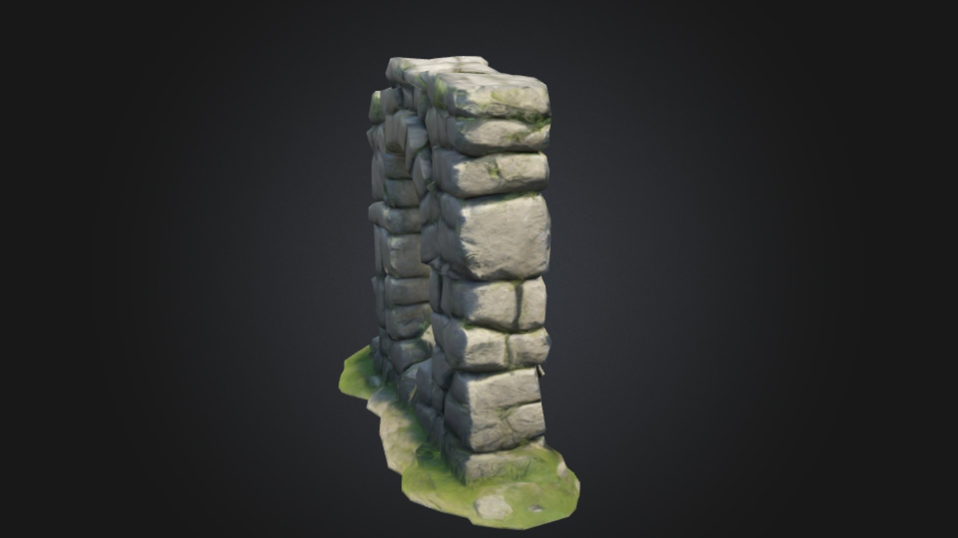 Stylized Game Ready Stone Archway 3K Triangles Low Poly FBX OBJ BLEND ...