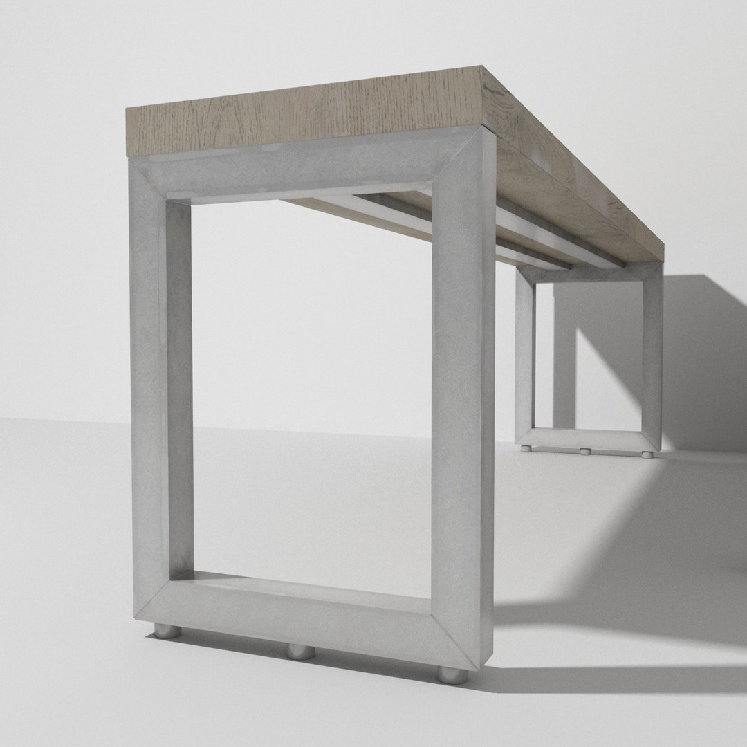wooden forge bench 3d max