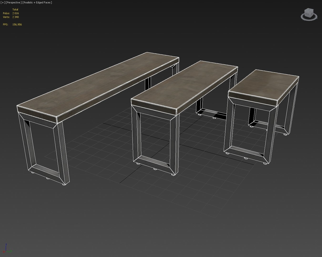 wooden forge bench 3d max