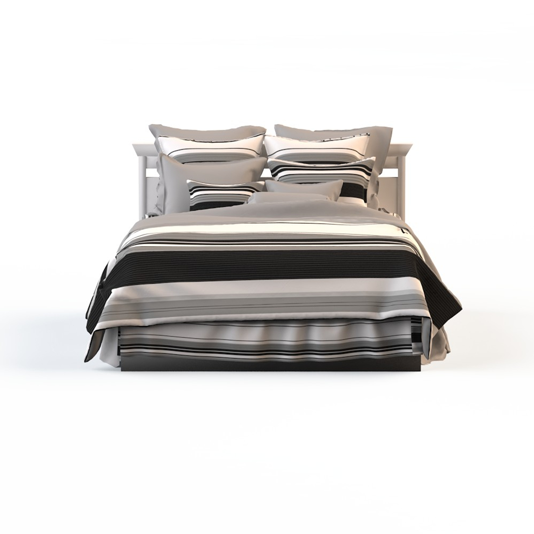 linens strip bed calico 3d model