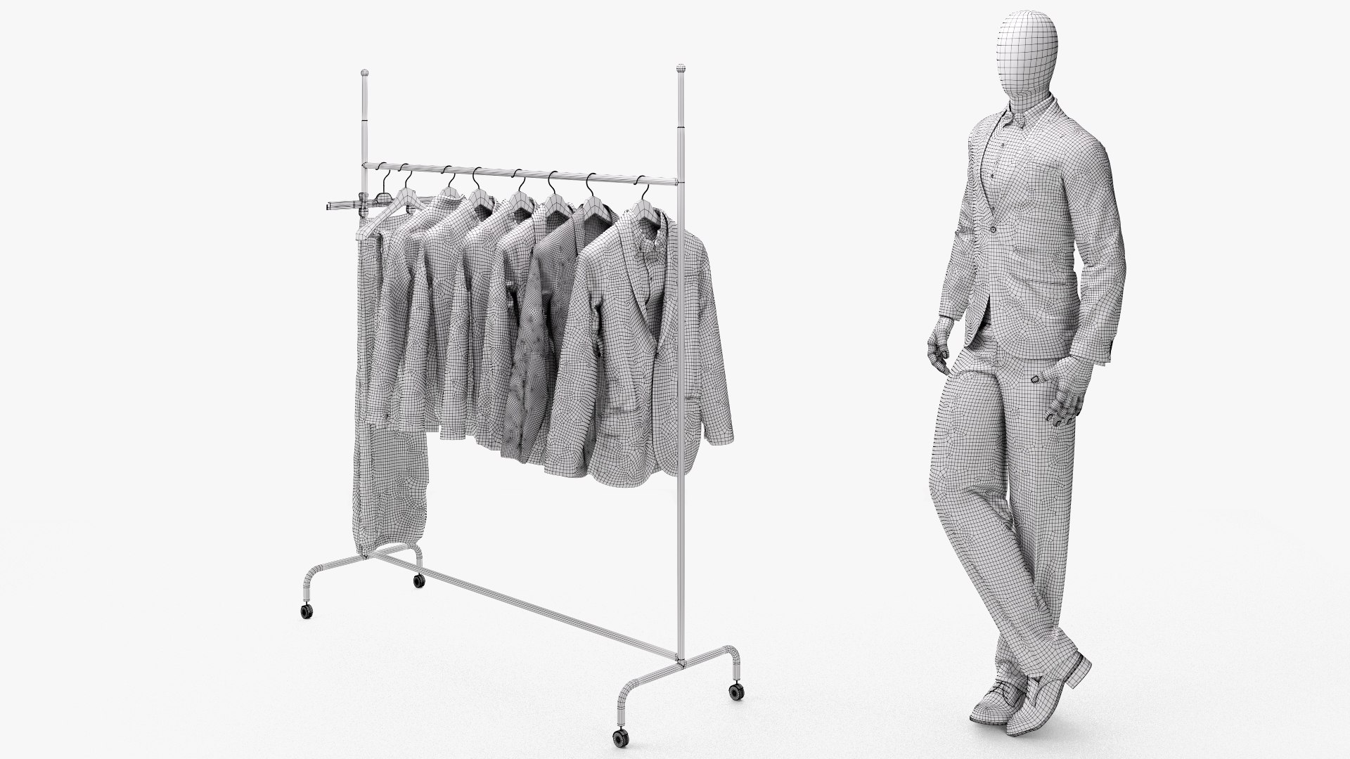 3D Suit Male Stand Model - TurboSquid 1692618