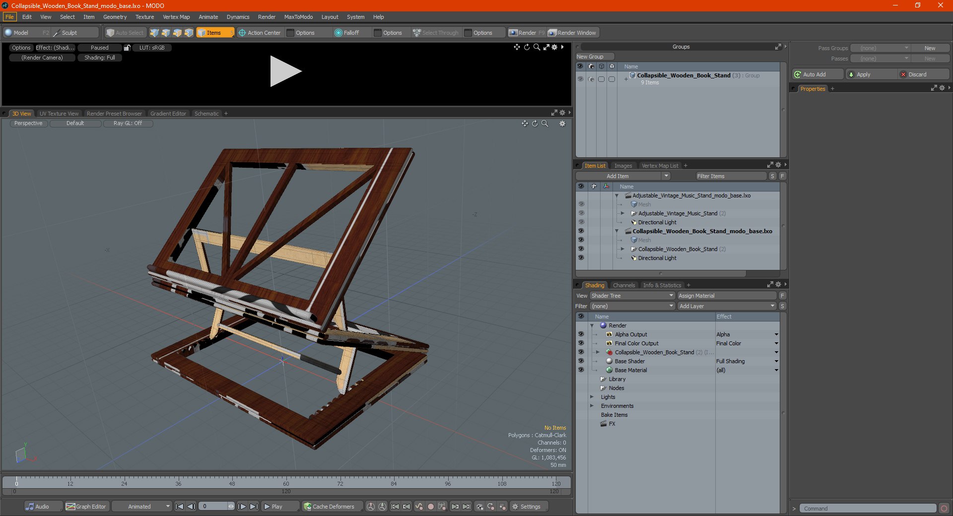 3D Collapsible Wooden Book Stand Model - TurboSquid 1656788