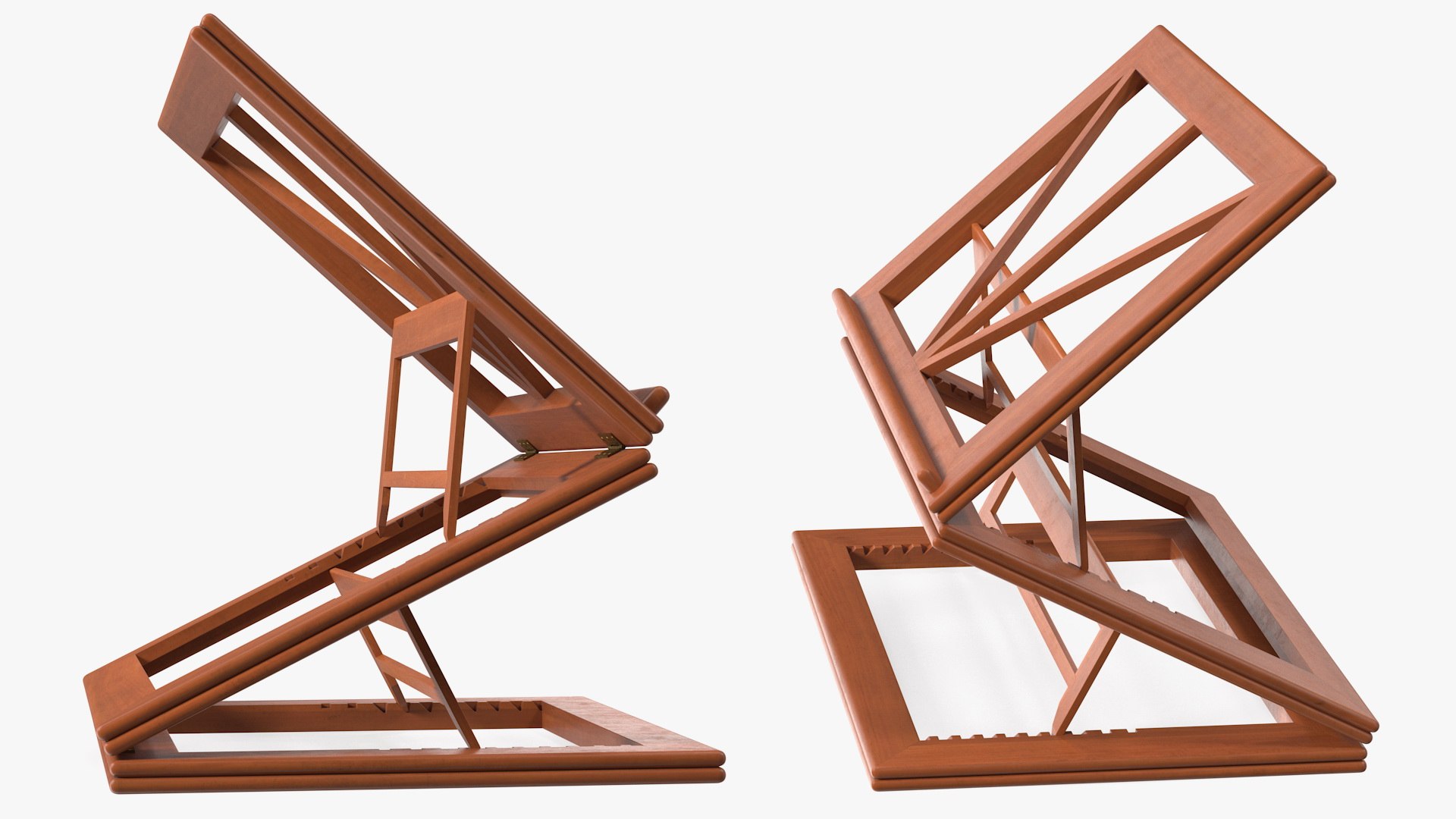 3D collapsible wooden book stand model - TurboSquid 1656788