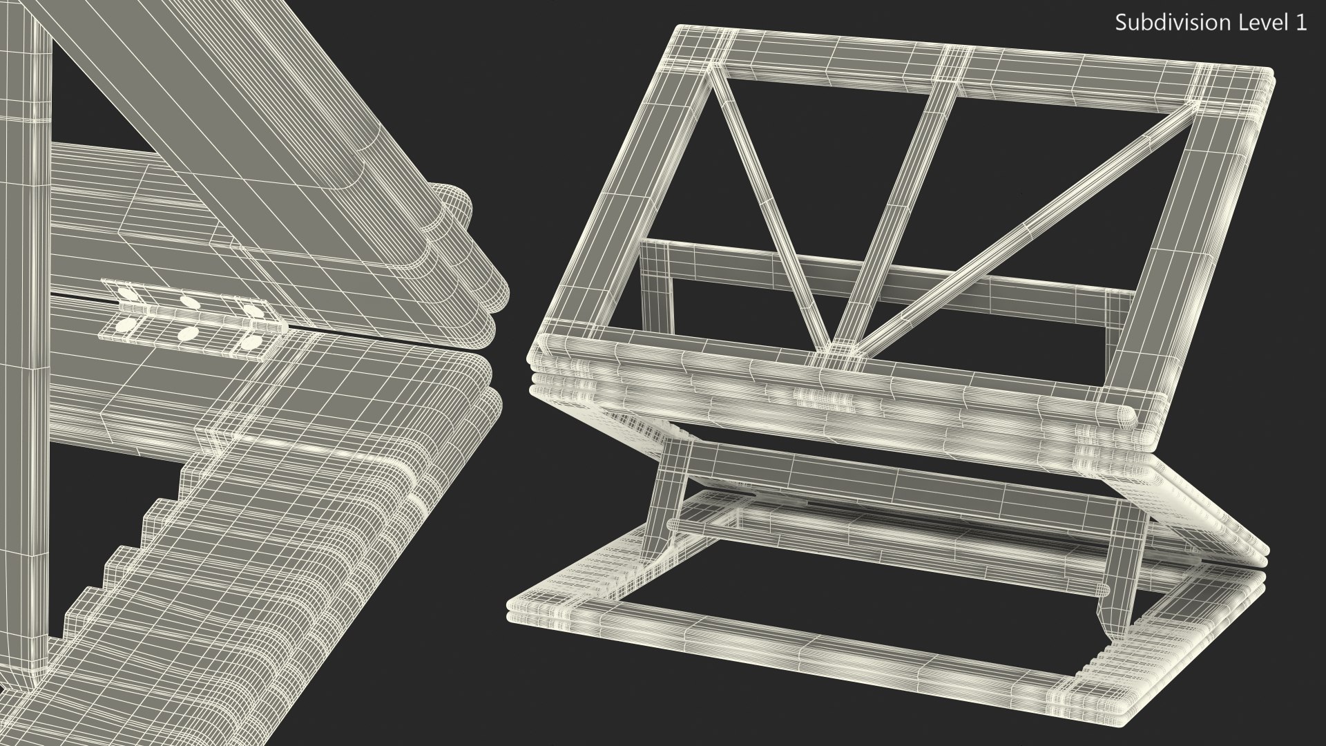 3D collapsible wooden book stand model - TurboSquid 1656788