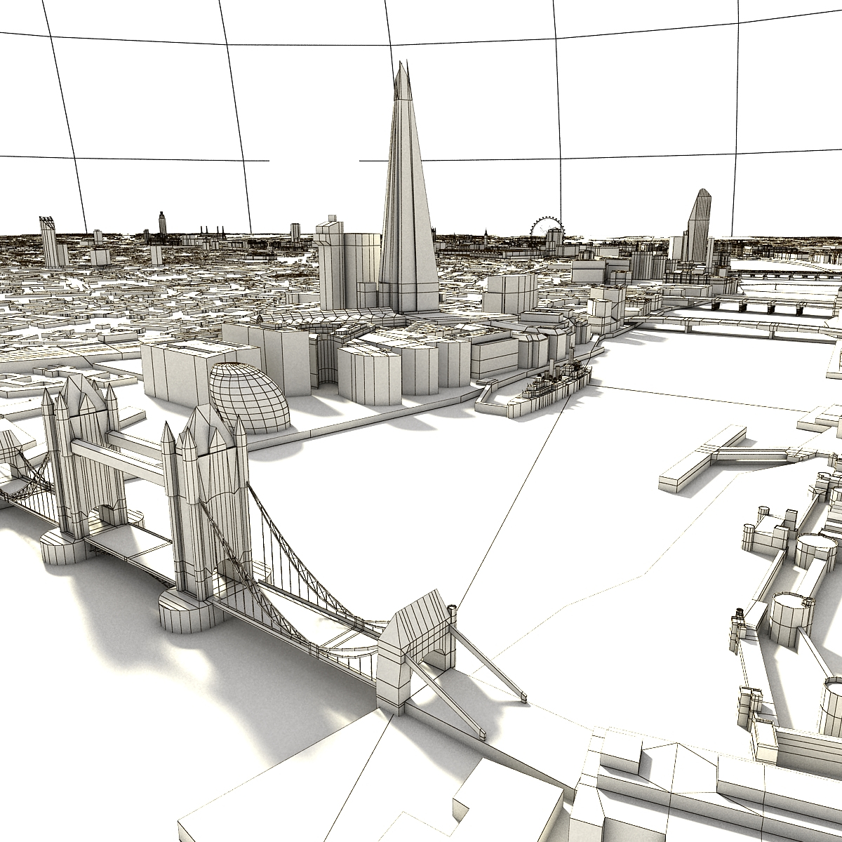 3d london skyline model