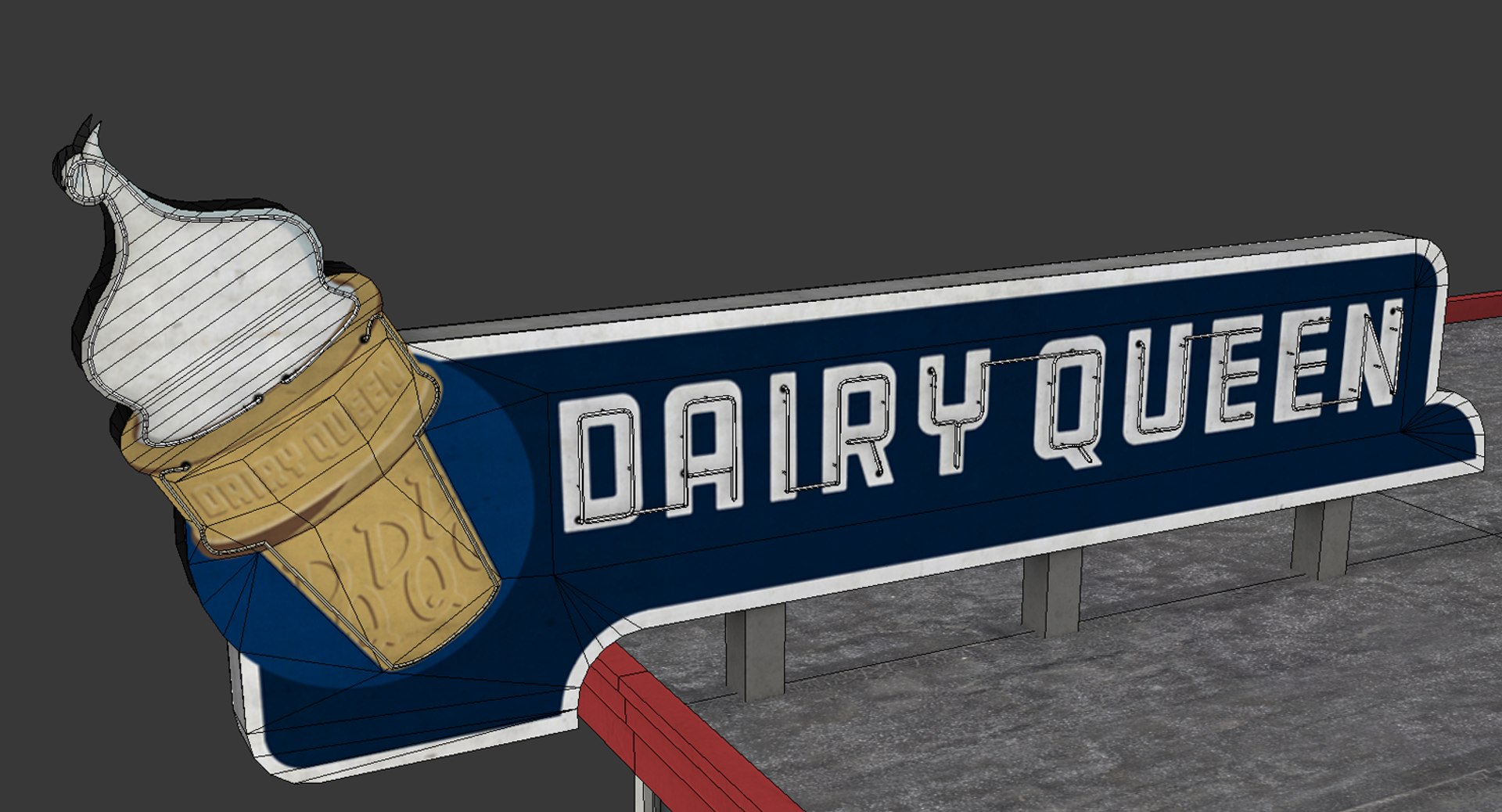 dairy queen restaurant 3d model